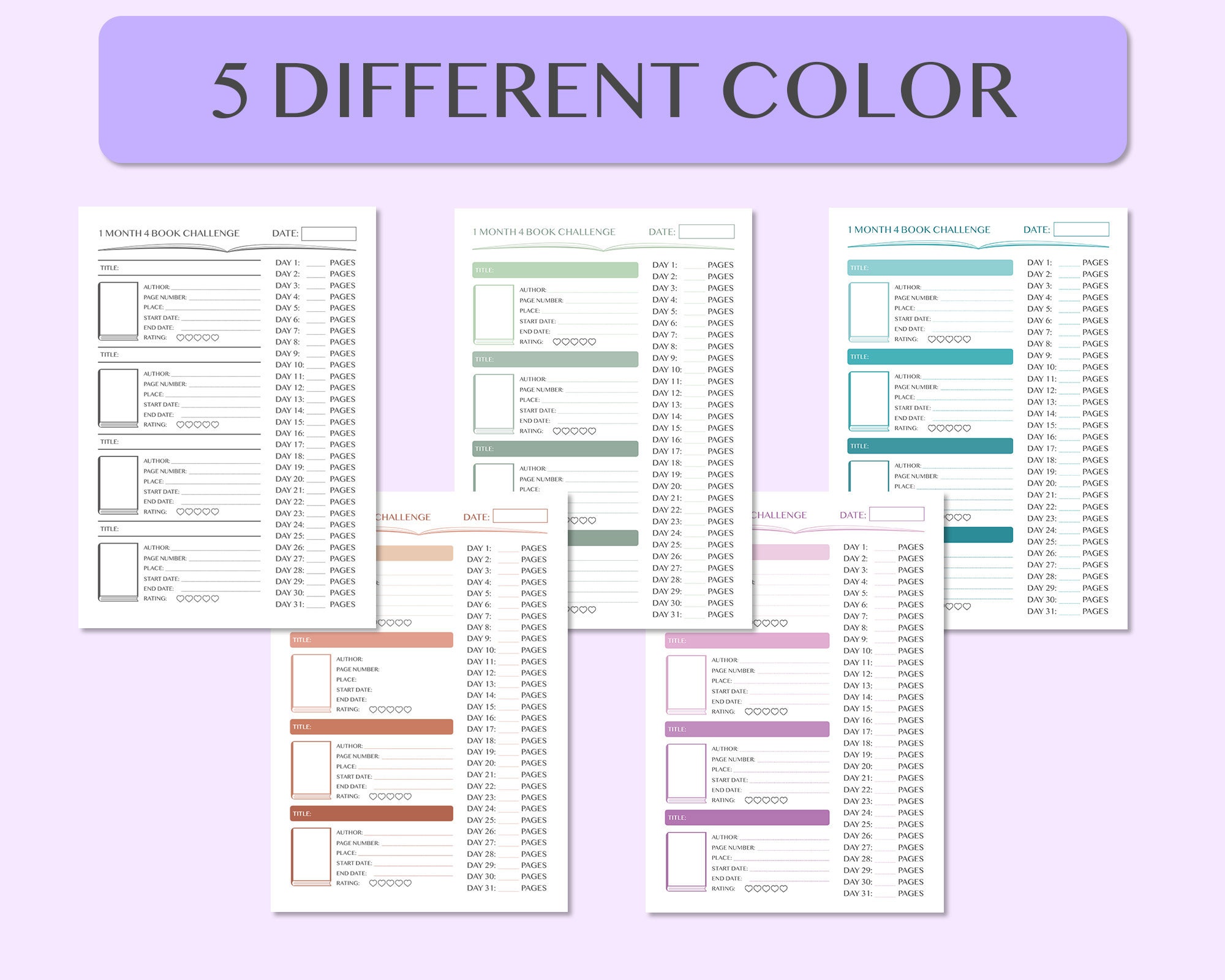 Printable & Fillable Book Tracker, Reading Log, Book Reading List ...