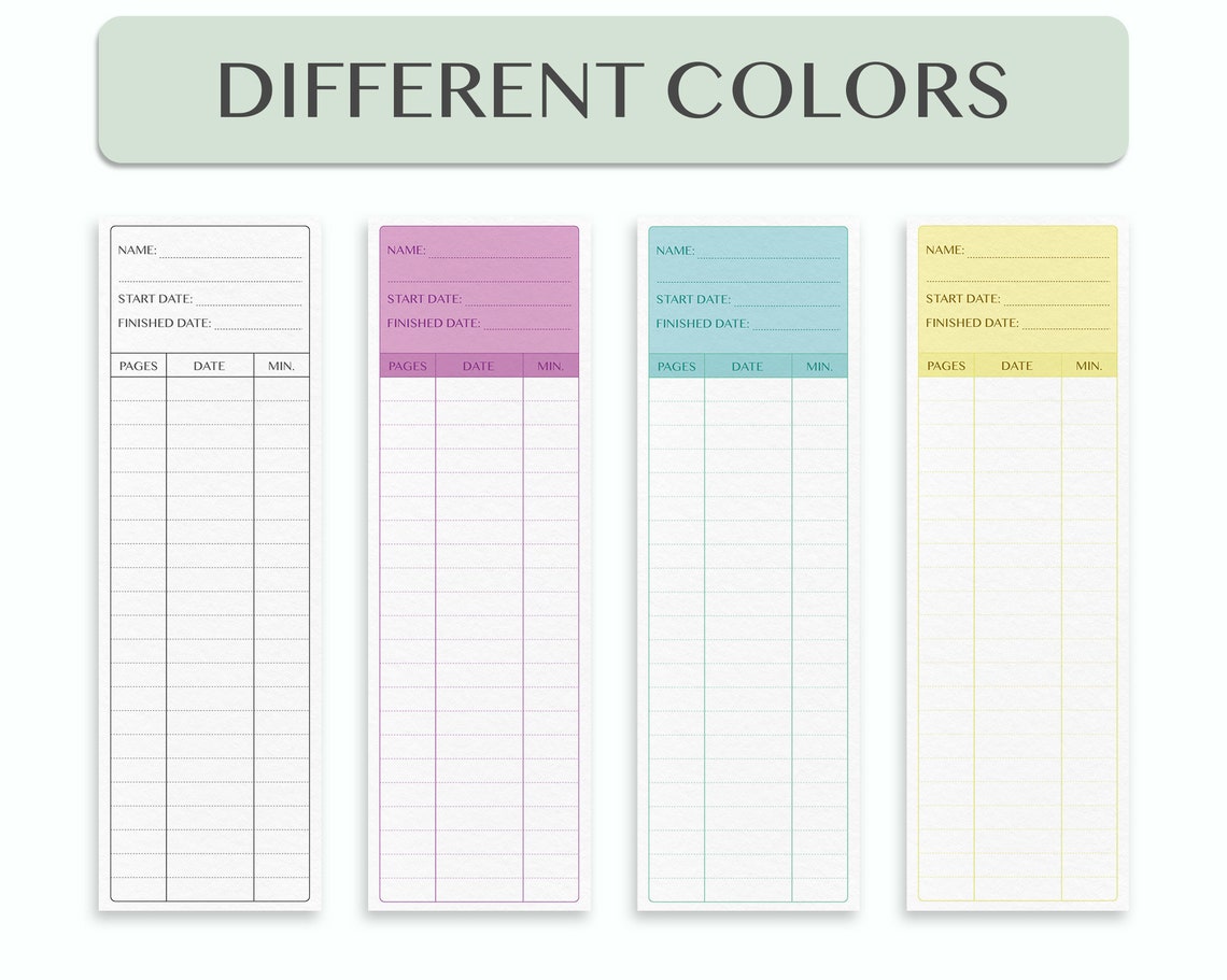 Printable Reading Log Bookmarks Downloadable Bookmarks - Etsy