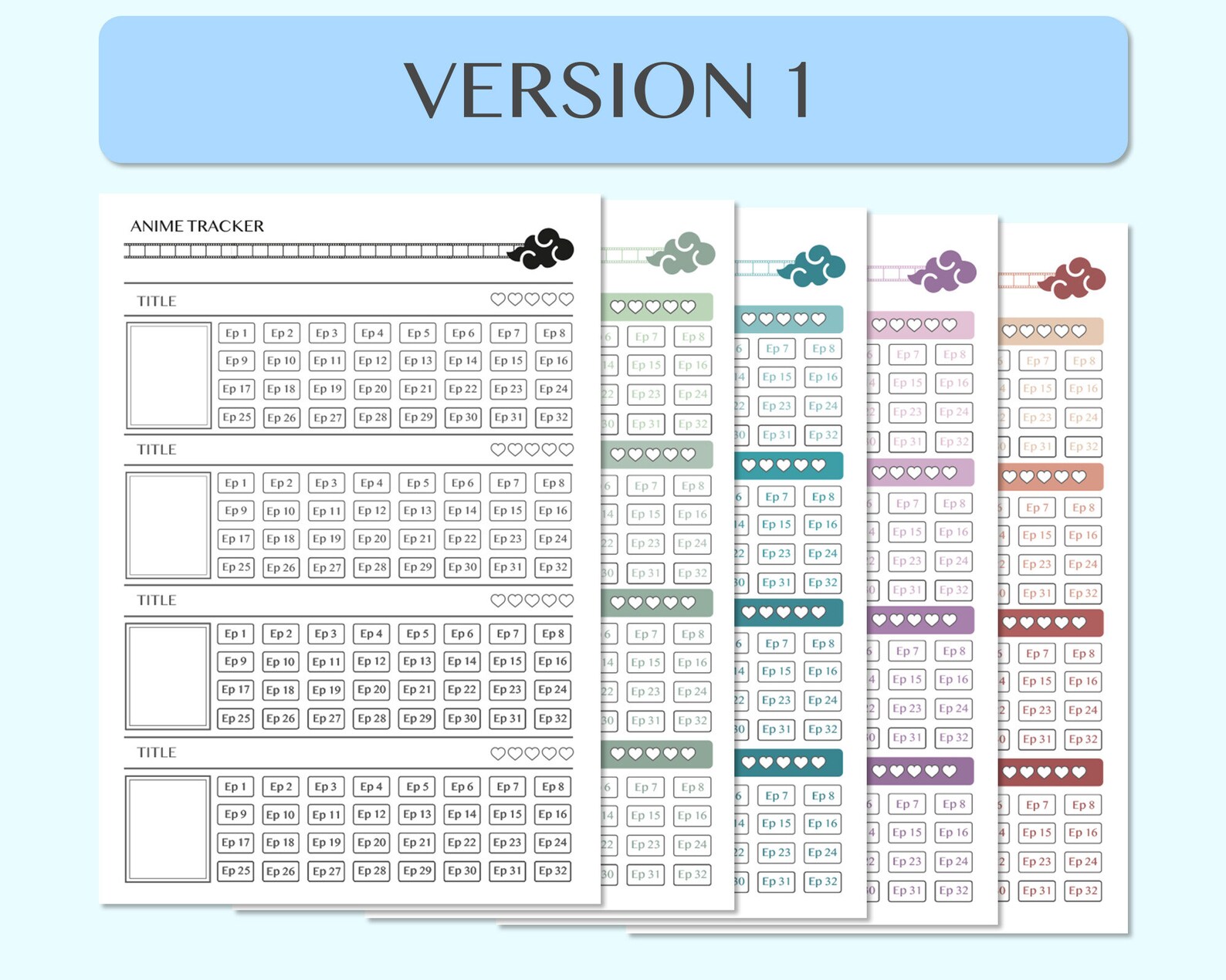 Digital or Printable Anime Tracker, Anime Log, Watching Planner, Track ...