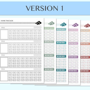 Digital or Printable Anime Tracker, Anime Log, Watching Planner, Track ...