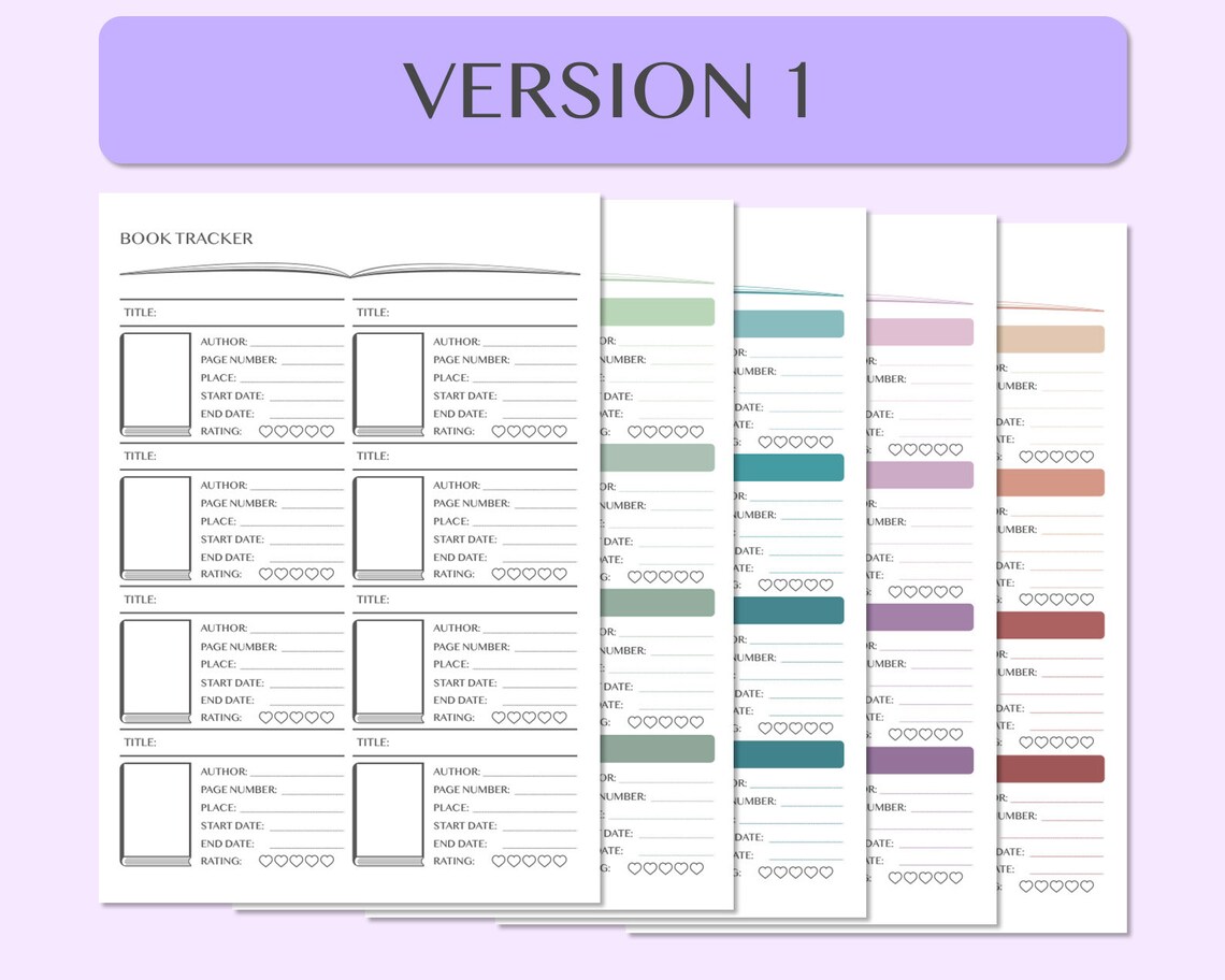 Printable & Fillable Book Tracker, Reading Log, Book Reading List ...
