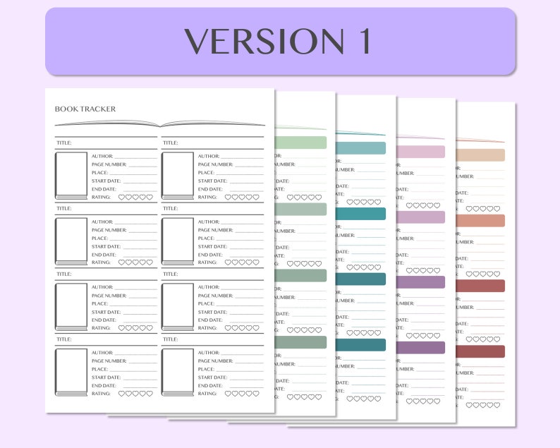 Printable & Fillable Book Tracker, Reading Log, Book Reading List ...