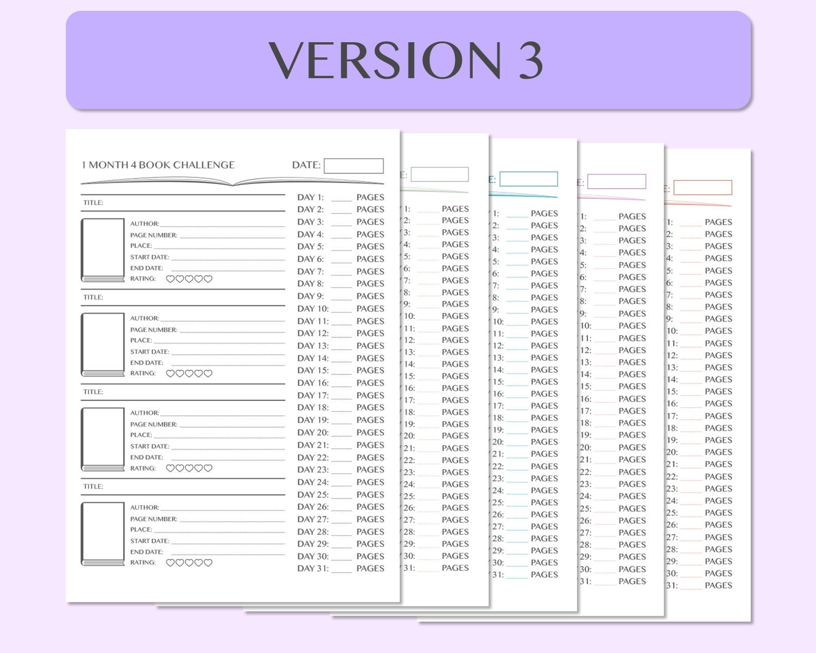 Printable & Fillable Book Tracker, Reading Log, Book Reading List ...
