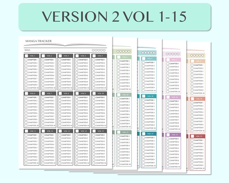 Printable & Fillable Manga Tracker, Manga Reading Journal, Manga ...