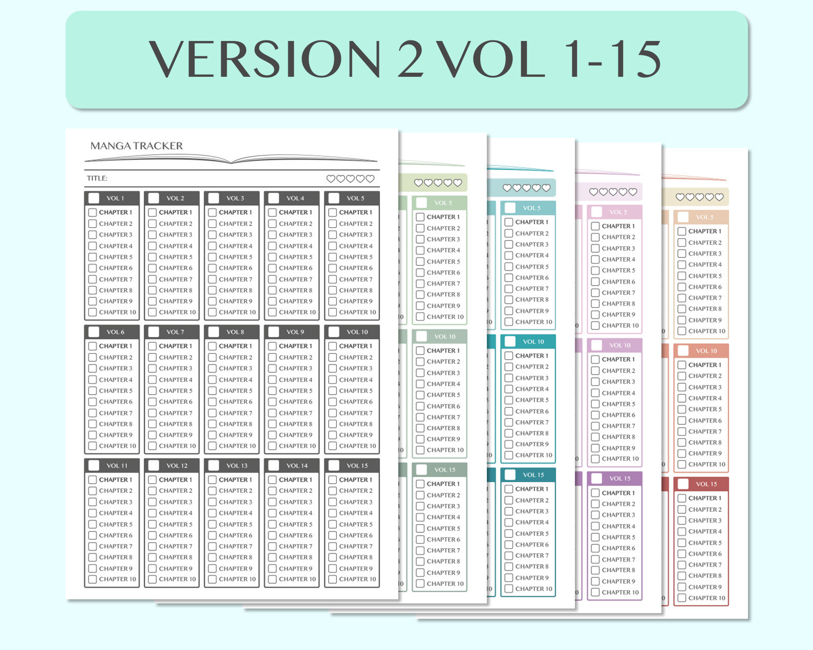 Printable & Fillable Manga Tracker, Manga Reading Journal, Manga ...