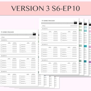 Printable TV Series Tracker for Organizing, TV Show Journal, TV Episode ...