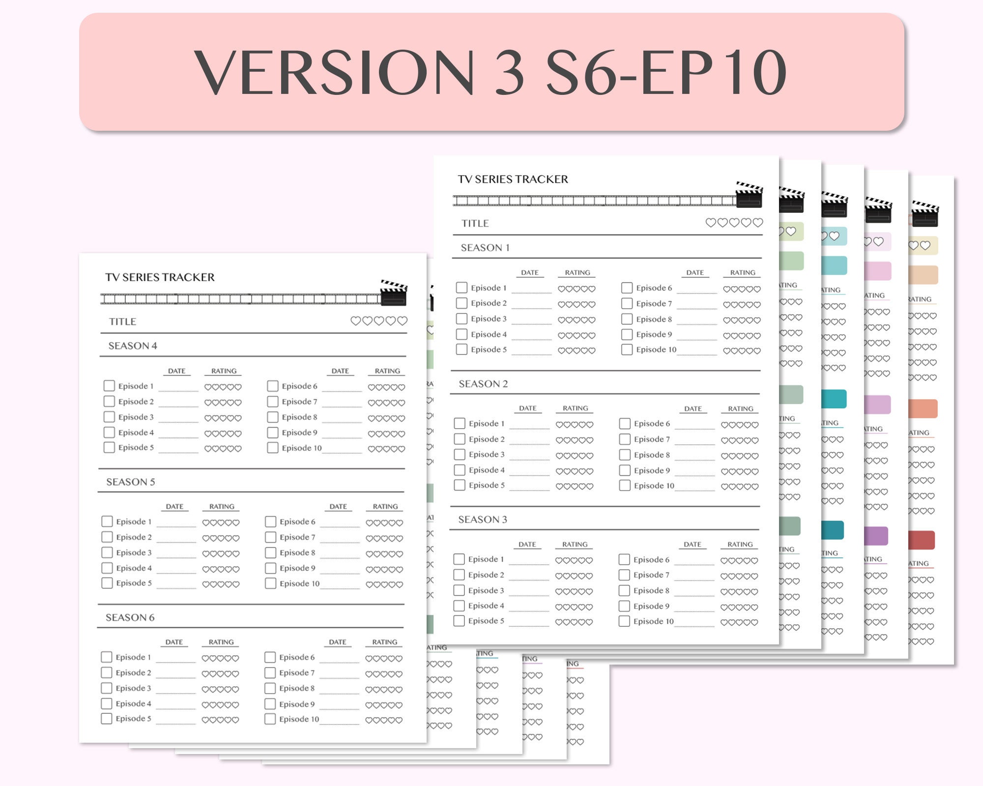 Printable TV Series Tracker for Organizing, TV Show Journal, TV Episode ...