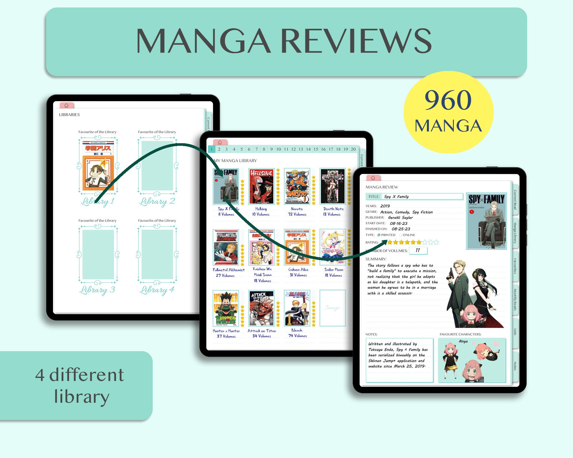 Digital Manga Reading Journal for Tracking and Organizing Your Manga ...
