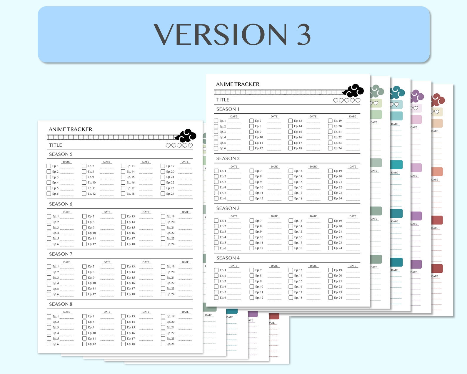 Digital or Printable Anime Tracker, Anime Log, Watching Planner, Track ...