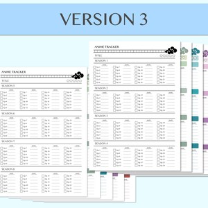 Digital or Printable Anime Tracker, Anime Log, Watching Planner, Track ...