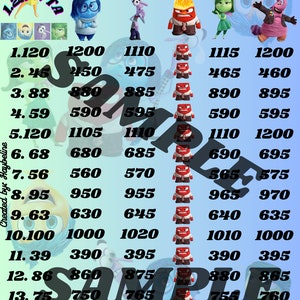 NEW! 1.2K WTA Bingo Board- Inside Out Theme- 2 for 1 - Etsy