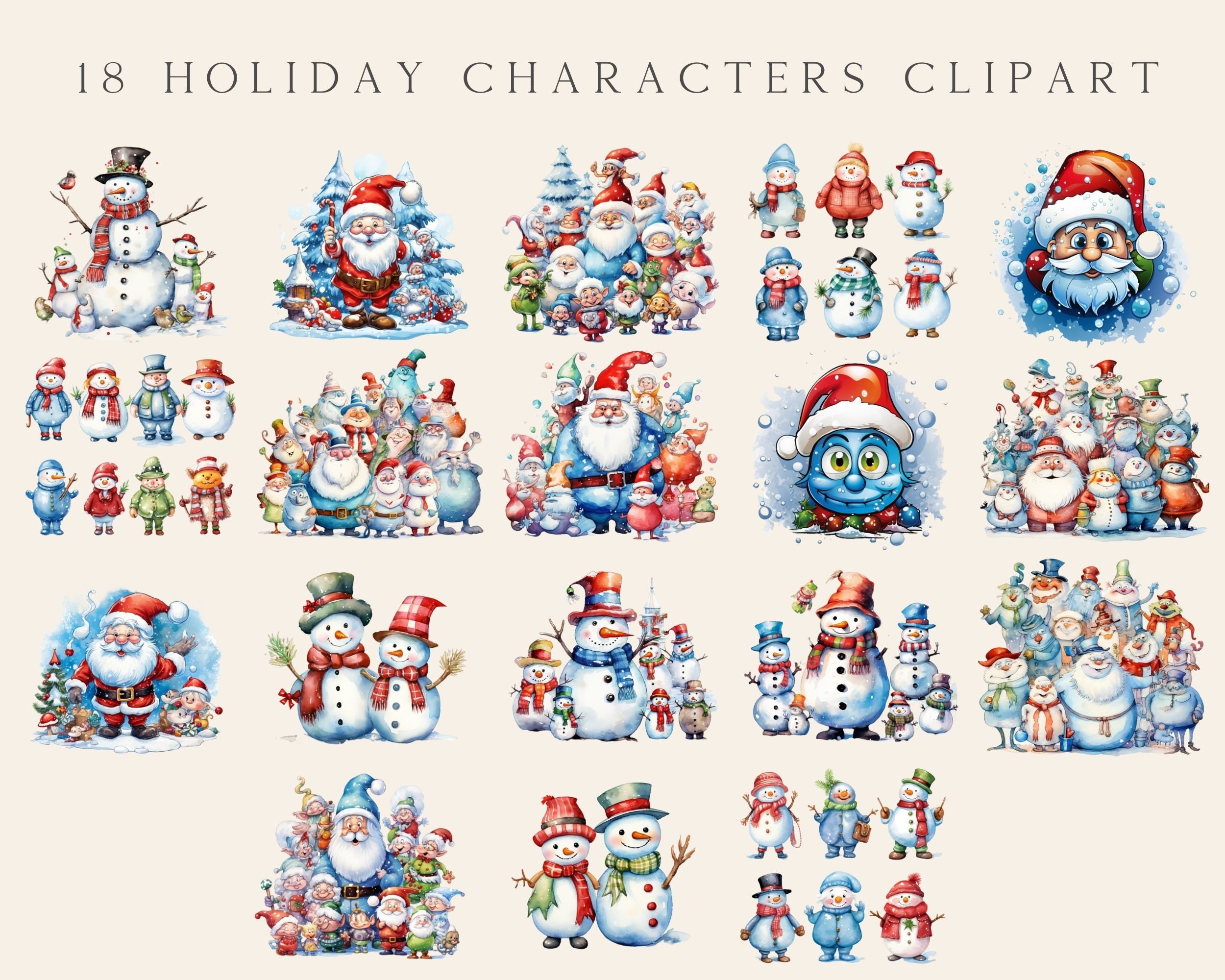Holiday Characters Clipart Snowman Clipart Christmas Clipart Holiday ...