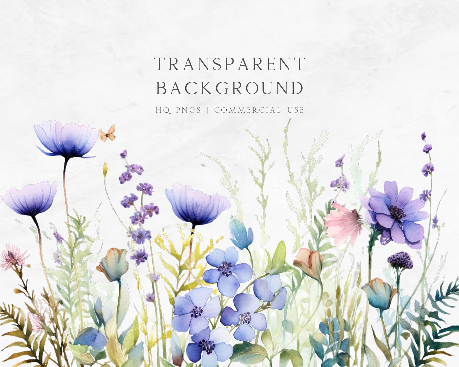 Misty Wildflowers Clipart Summer Clipart Flower Clipart Instant ...