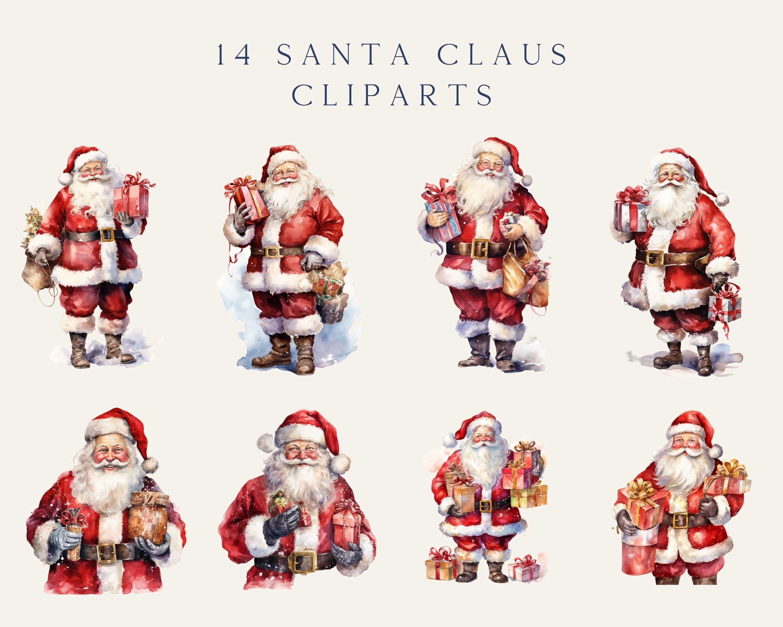 Watercolor Clipart Santa Clipart High Quality Pngs Commercial Use ...
