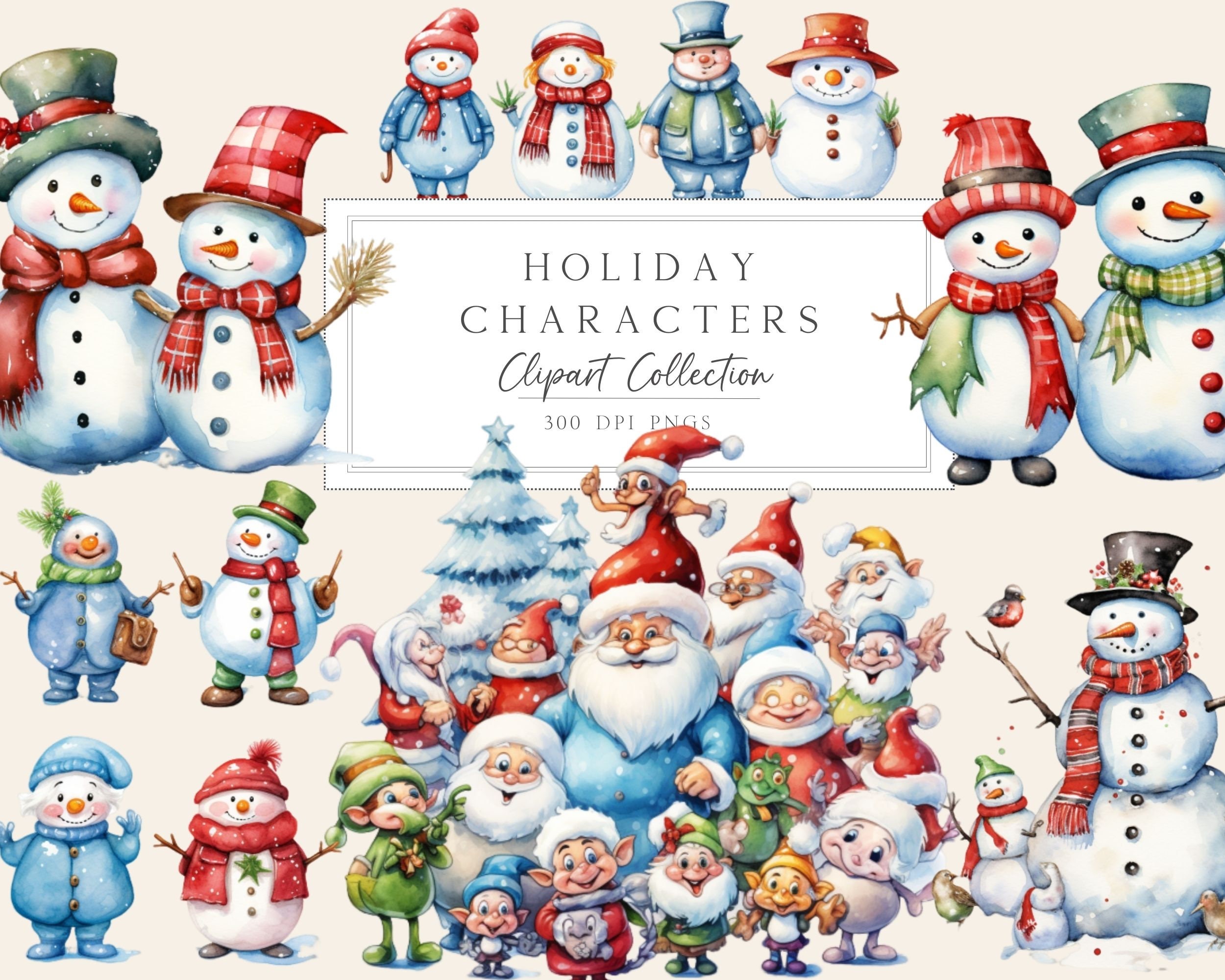 Holiday Characters Clipart Snowman Clipart Christmas Clipart Holiday ...