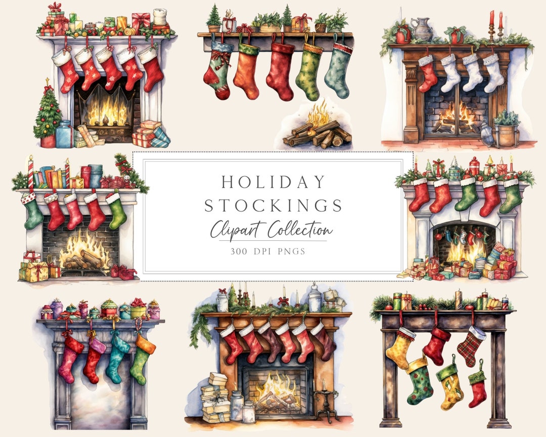 Christmas Clipart Festive Stockings Christmas Png Holiday Stocking ...