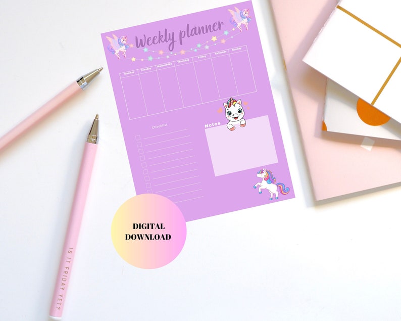 Editable Daily Schedule for Kids, Printable Daily Planner for Kids ...