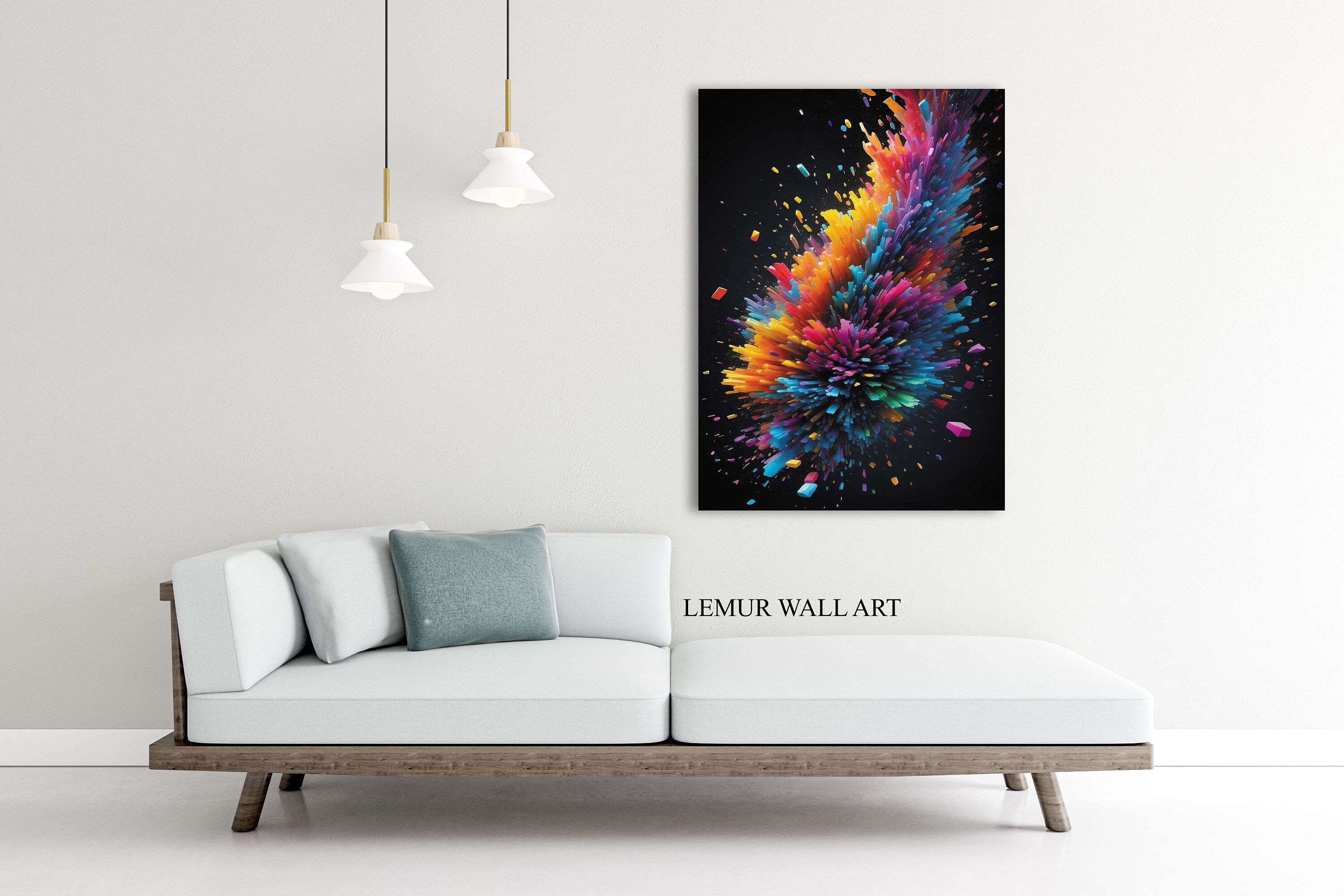 Abstract Glass Wall Art, Tempered Glass Colorful Wall Hanging, Modern ...