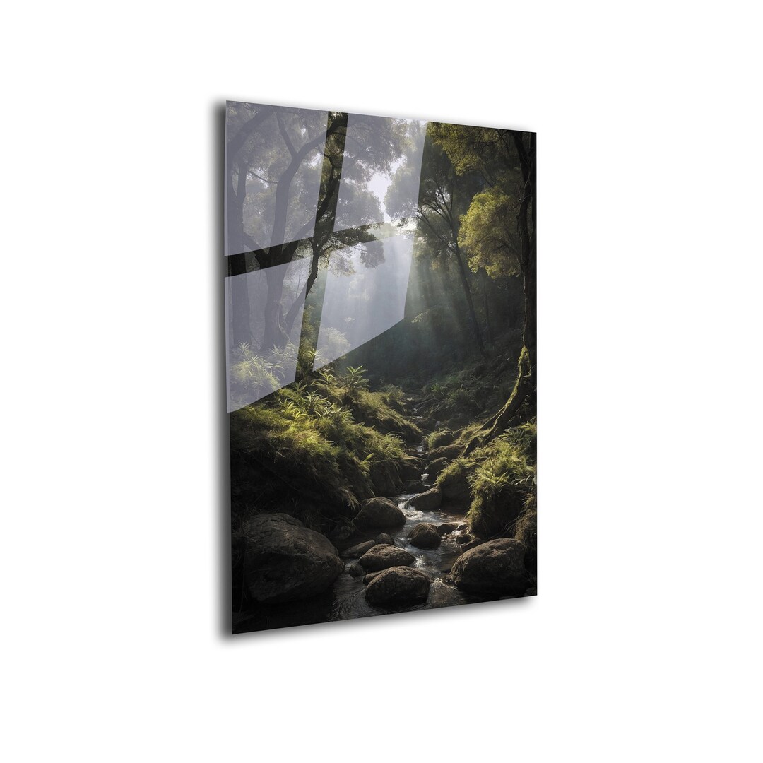 Electric Fireflies Forest Tempered Glass Print: Psychedelic Wall Art - Etsy