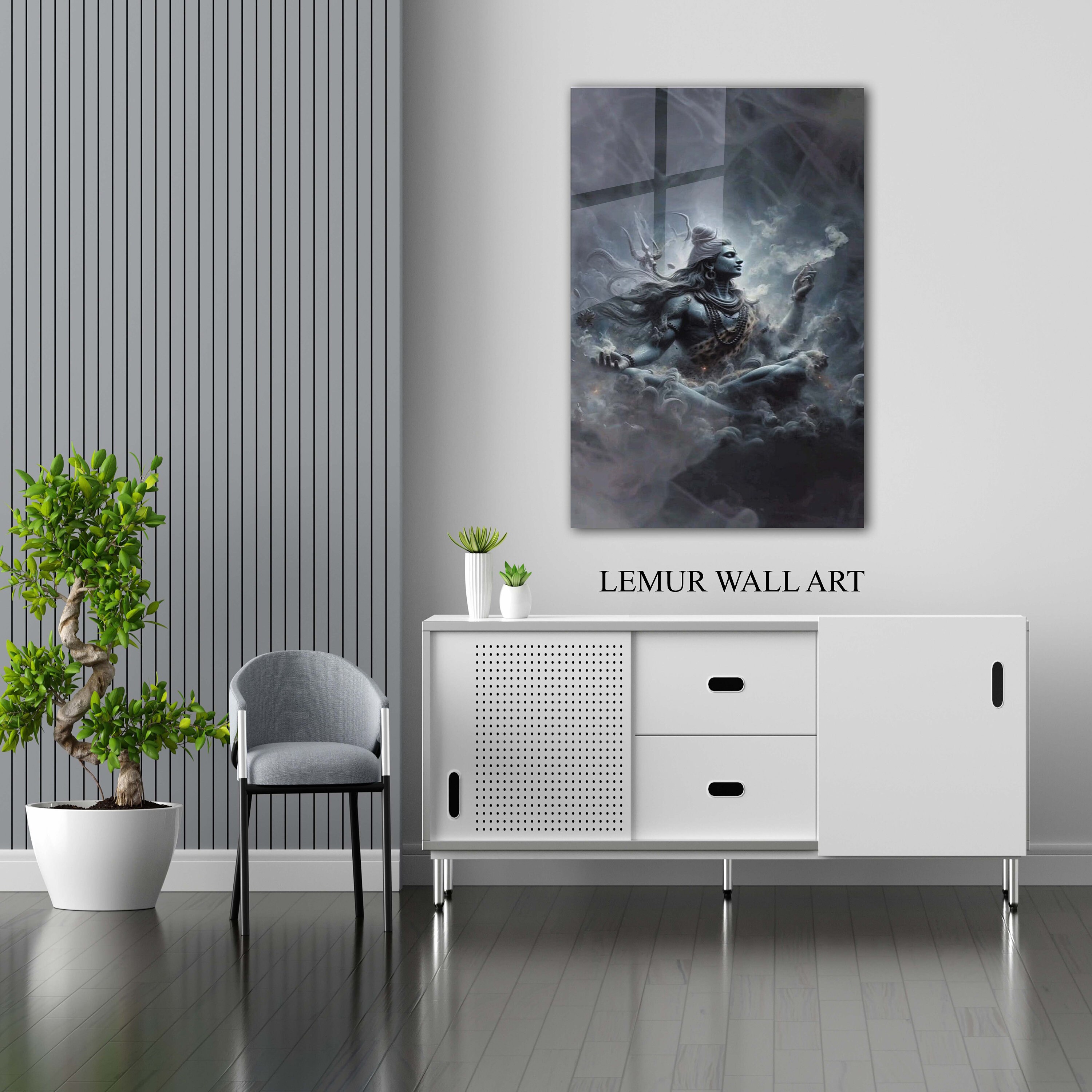 Tempered Glass Wall Art Shiva Wall Art Hinduism Wall Decor Abstract ...