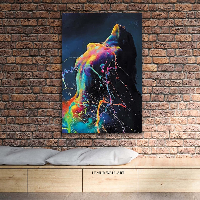 Abstract Woman Tempered Glass Wall Art: Vivid Modern Decor - Etsy