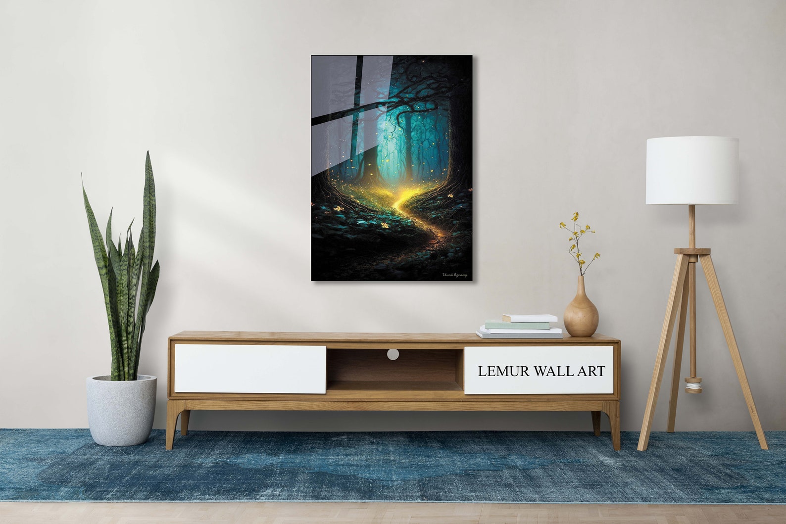 Electric Fireflies Forest Tempered Glass, Fantasy Forest Tempered Glass ...