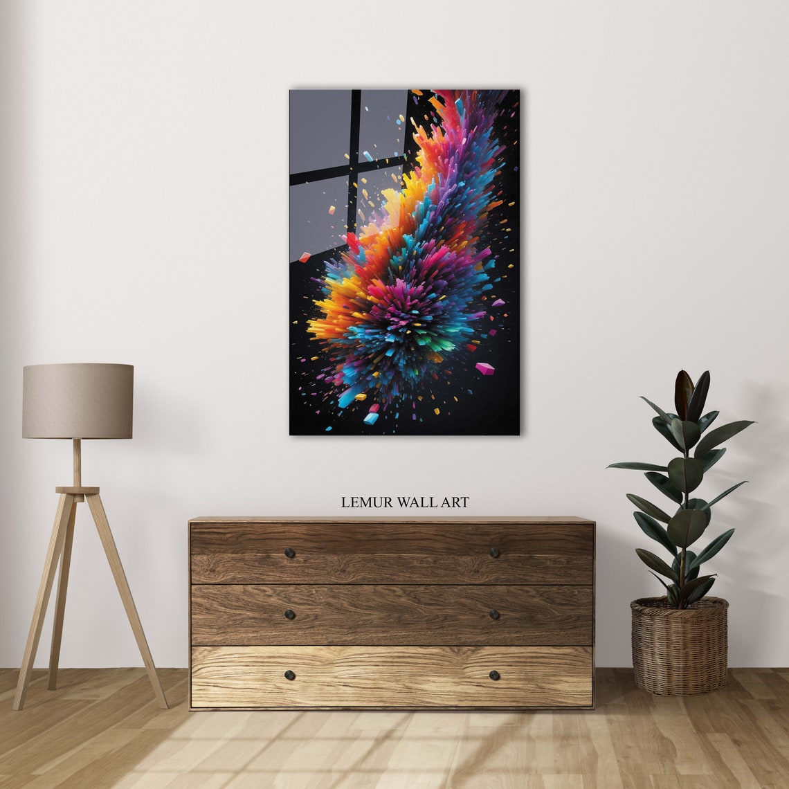 Abstract Glass Wall Art Tempered Glass Colorful Wall Hanging Modern Wall Decor Glass Wall Art 