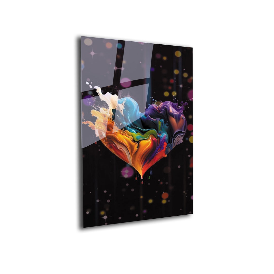 Valentine's Day Tempered Glass Wall Art Love Glass Print Gift for Her ...