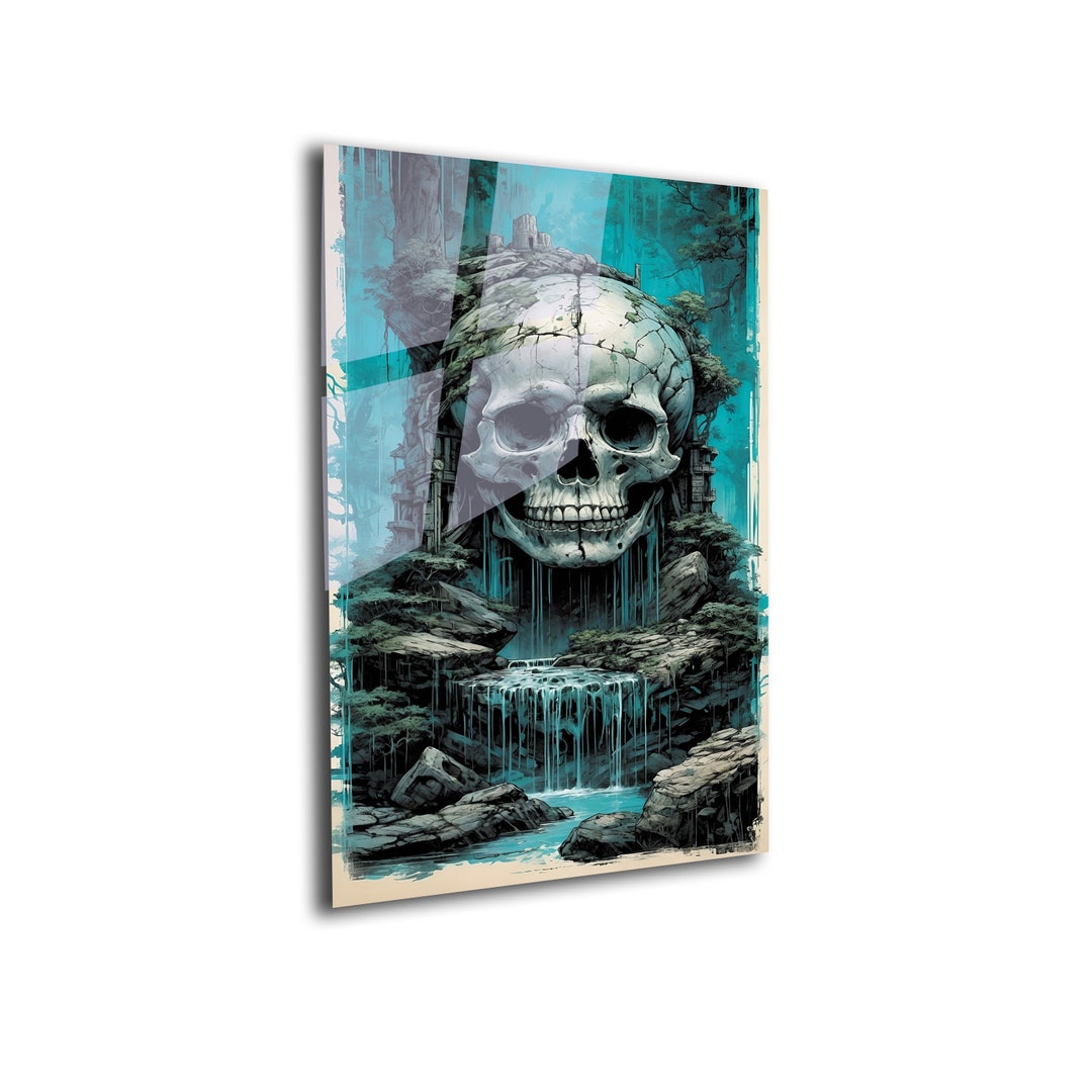 Cool Skull Glass Wall Art, Tempered Glass Art,wall Art, Home Decor - Etsy