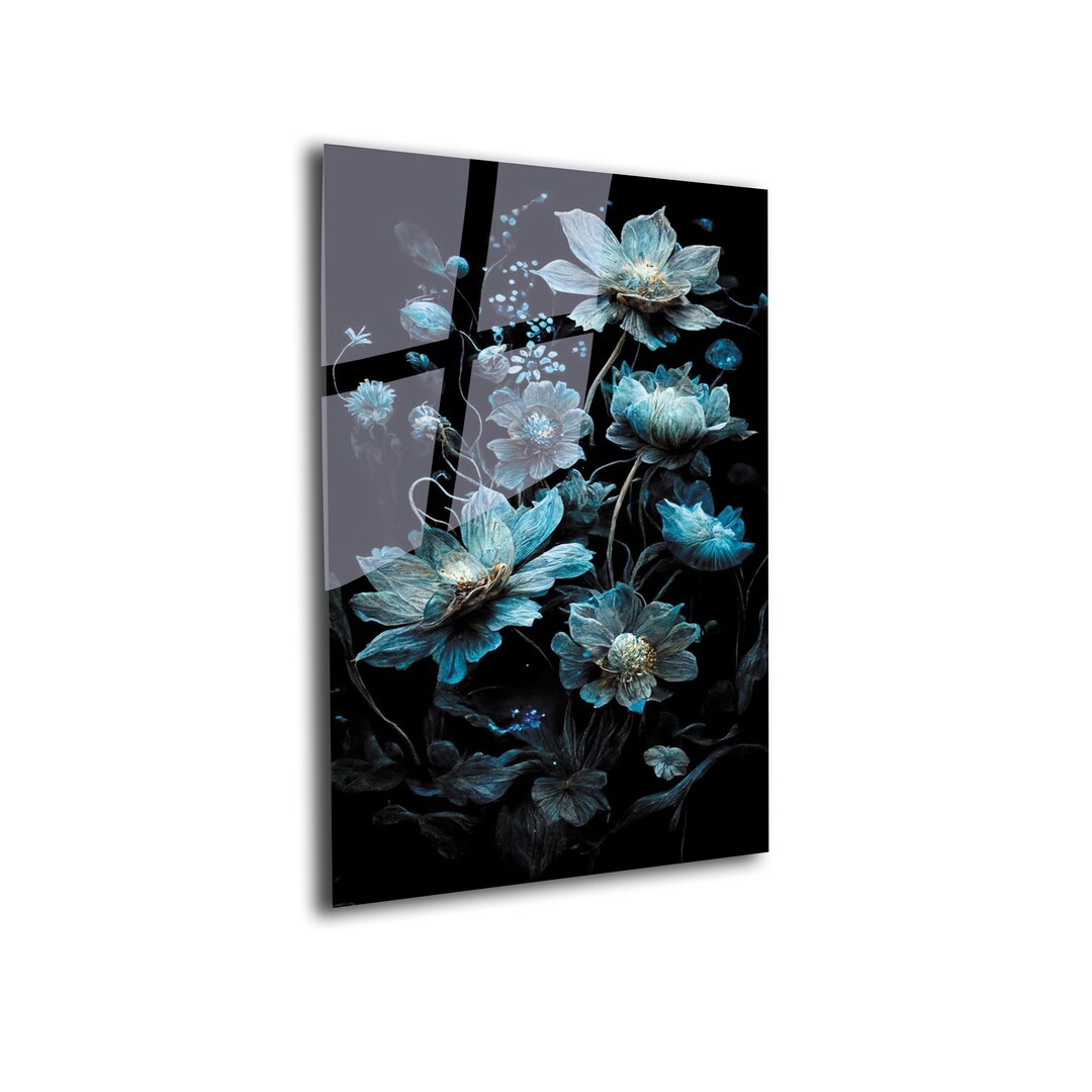Tempered Glass Art / Modern Wall Art /extra Large Wall Art / Flowers ...
