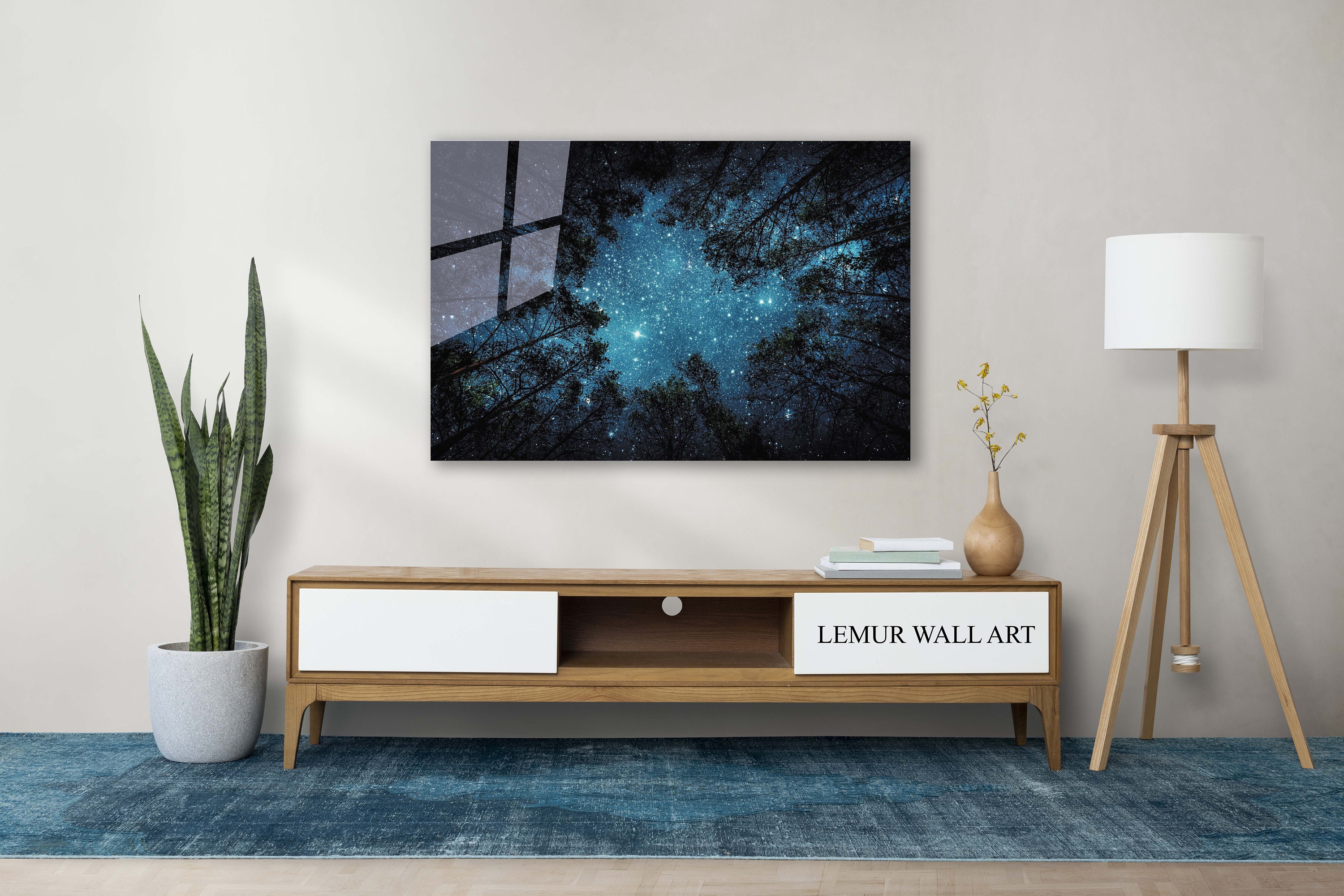 Tempered Glass Wall Art-milky Way Night Sky Starry Night Wall Decor ...