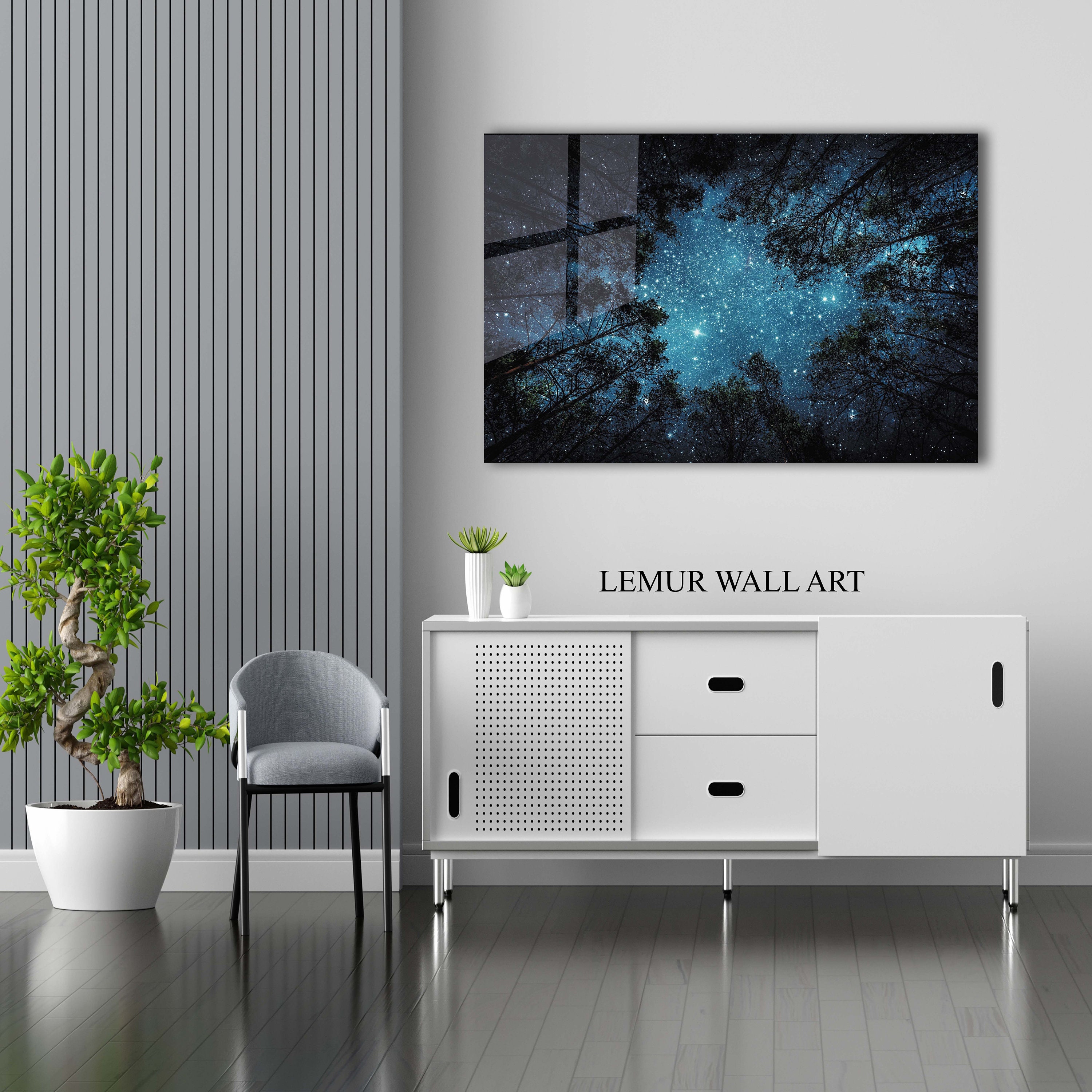 Tempered Glass Wall Art-milky Way Night Sky Starry Night Wall Decor ...
