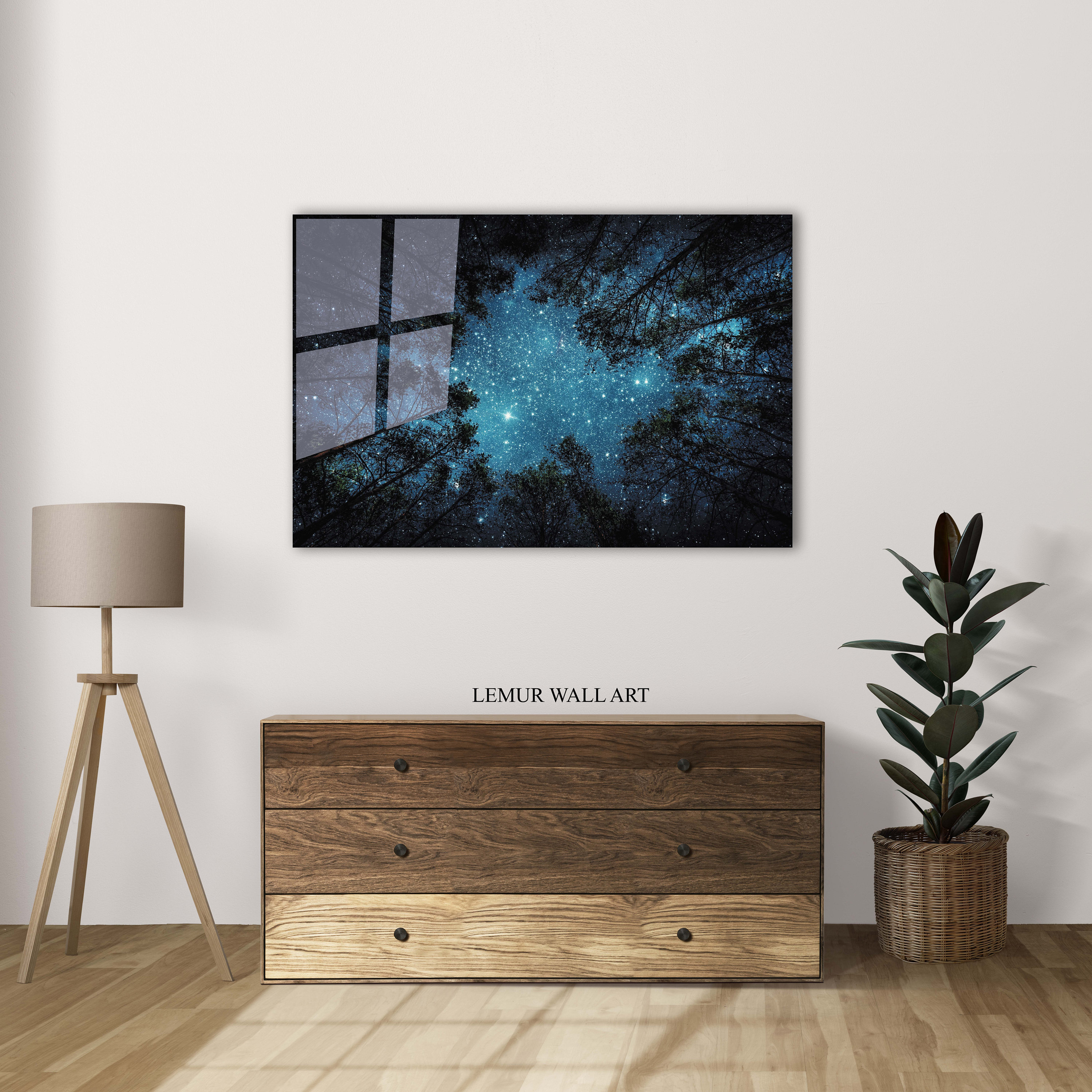 Tempered Glass Wall Art-milky Way Night Sky Starry Night Wall Decor ...