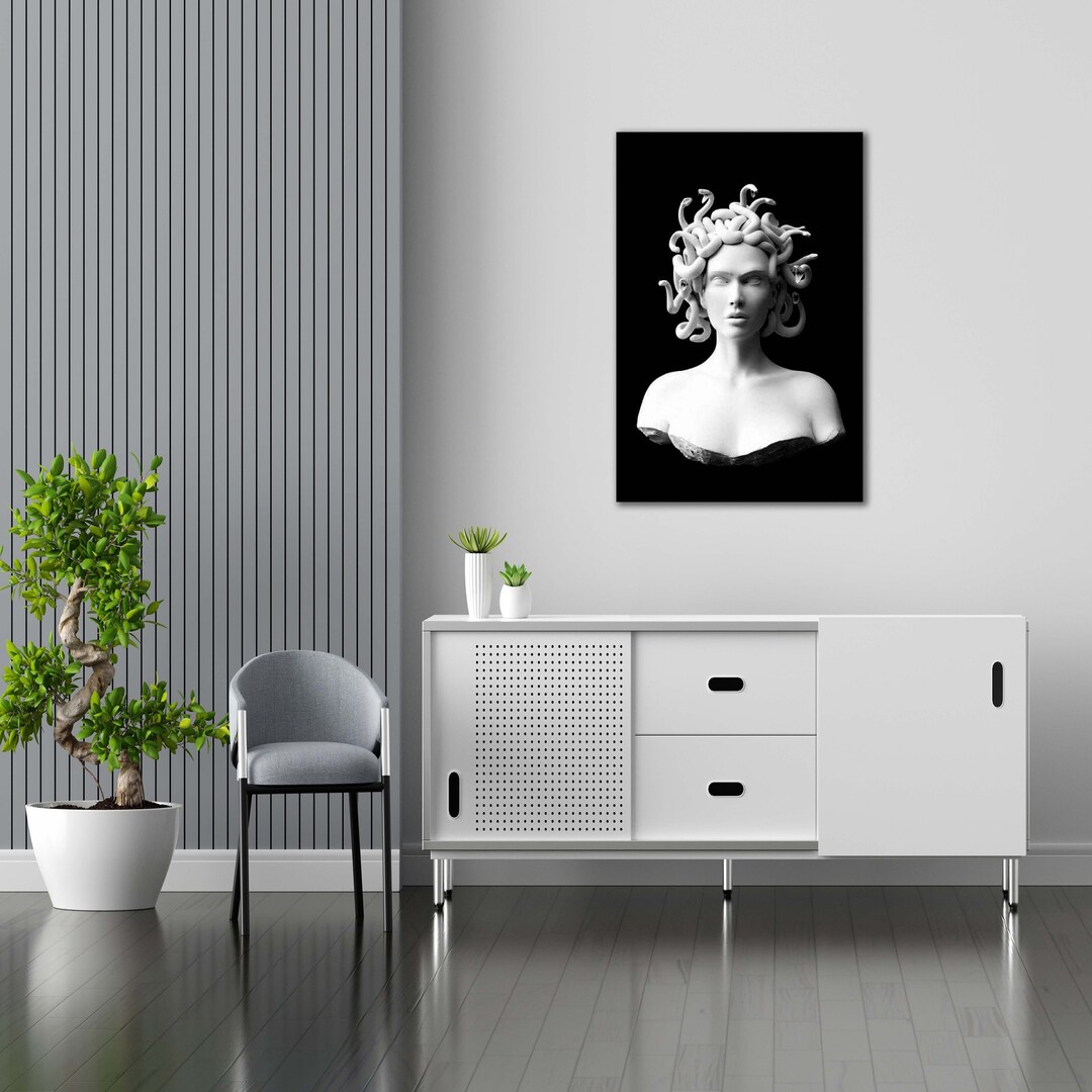 Medusa Wall Decor , Medusa Wall Art , Glass Print , Medusa Glass Wall ...