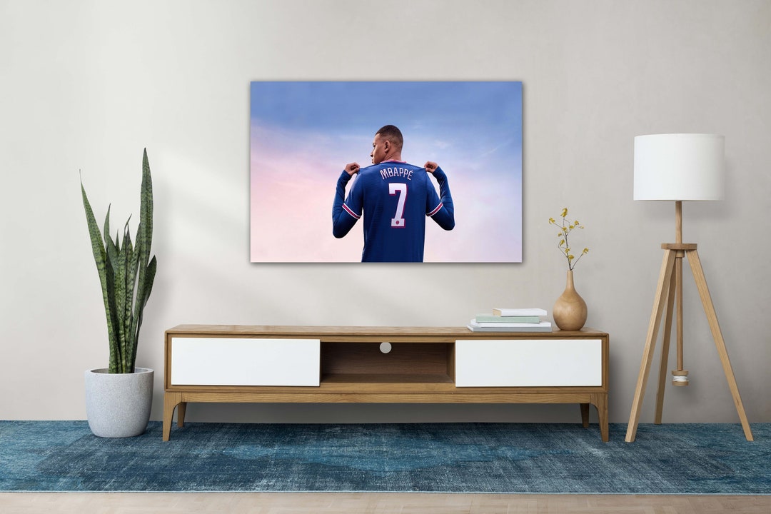 Mbappe Poster, Glass Wall Art, PSG, Canvas Wall Decor, French ...