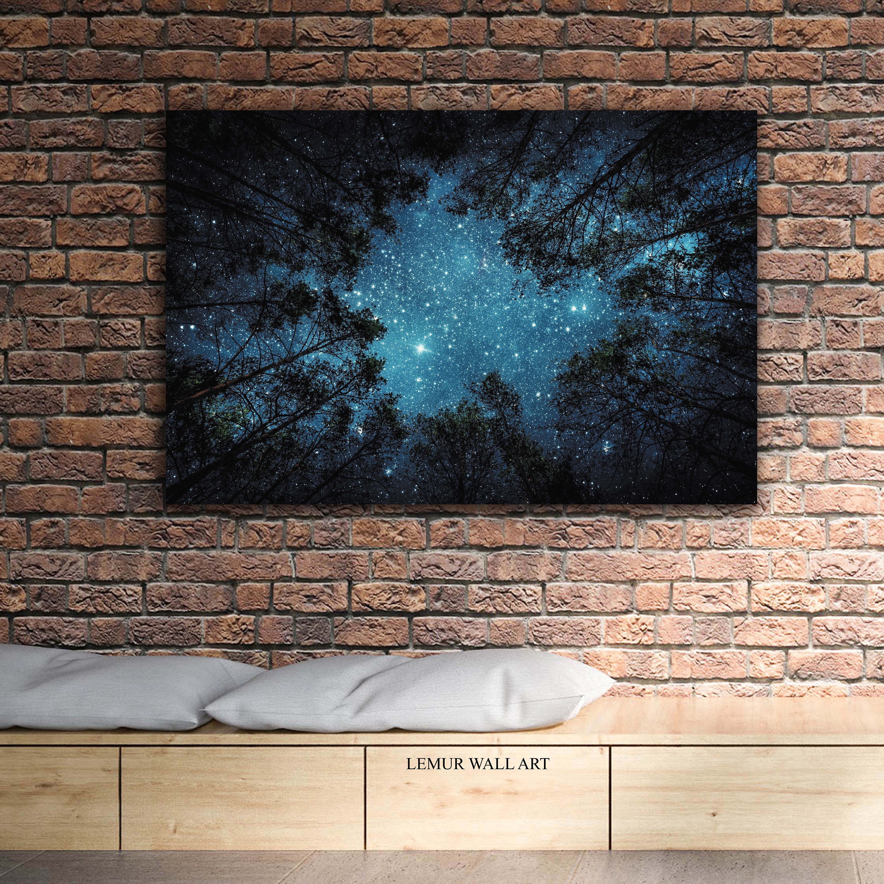 Tempered Glass Wall Art-milky Way Night Sky Starry Night Wall Decor ...