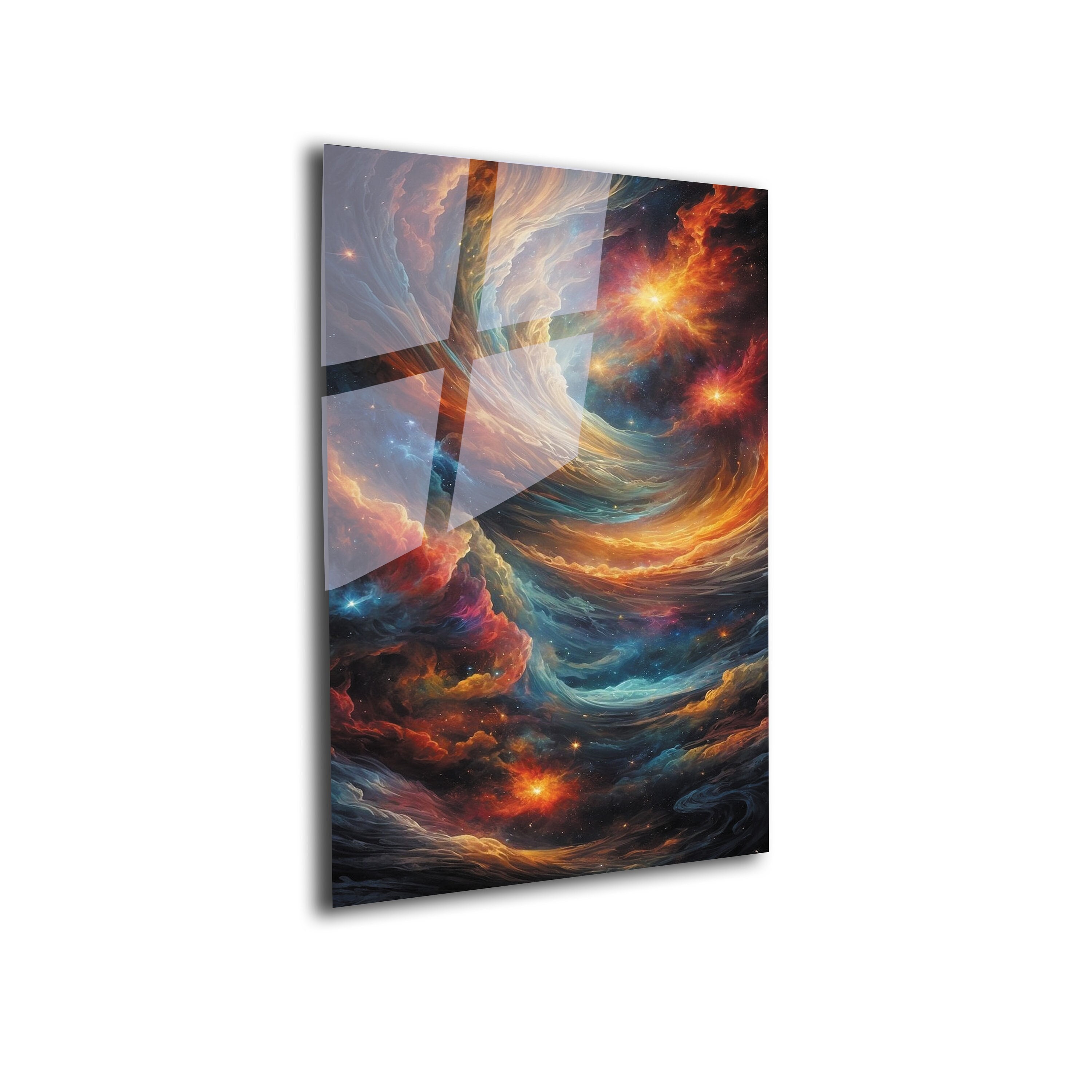 Natural Luxury Abstract Glass Wall Art, Natural Liquid Dyeing Glass ...