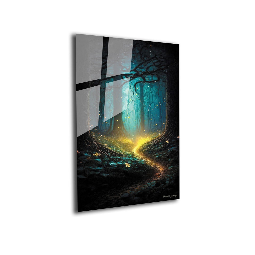 Electric Fireflies Forest Tempered Glass, Fantasy Forest Tempered Glass ...