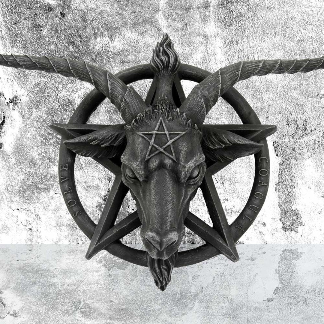 Baphomet Head: Goat God Deity Pentagram Wall Plaque - Etsy