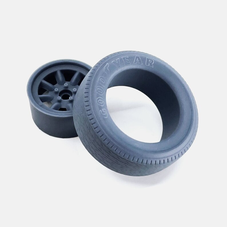 1/24 Resin 15x8 Minilite Wheels, Goodyear Blue Streak Tires, W/ Brakes ...