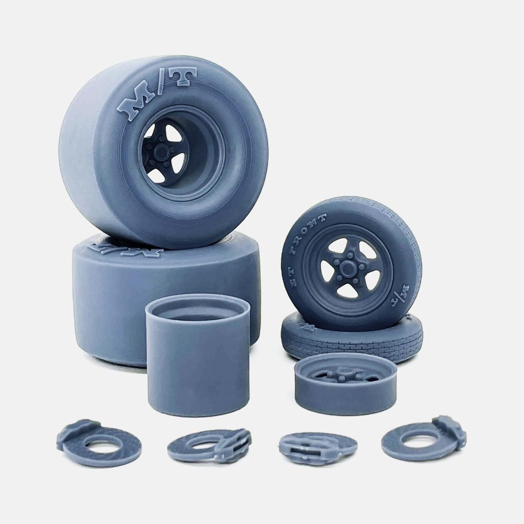 1/24 Resin Weld Pro Star Wheels, MT ET Tires, Brakes, Drag Racing Model ...