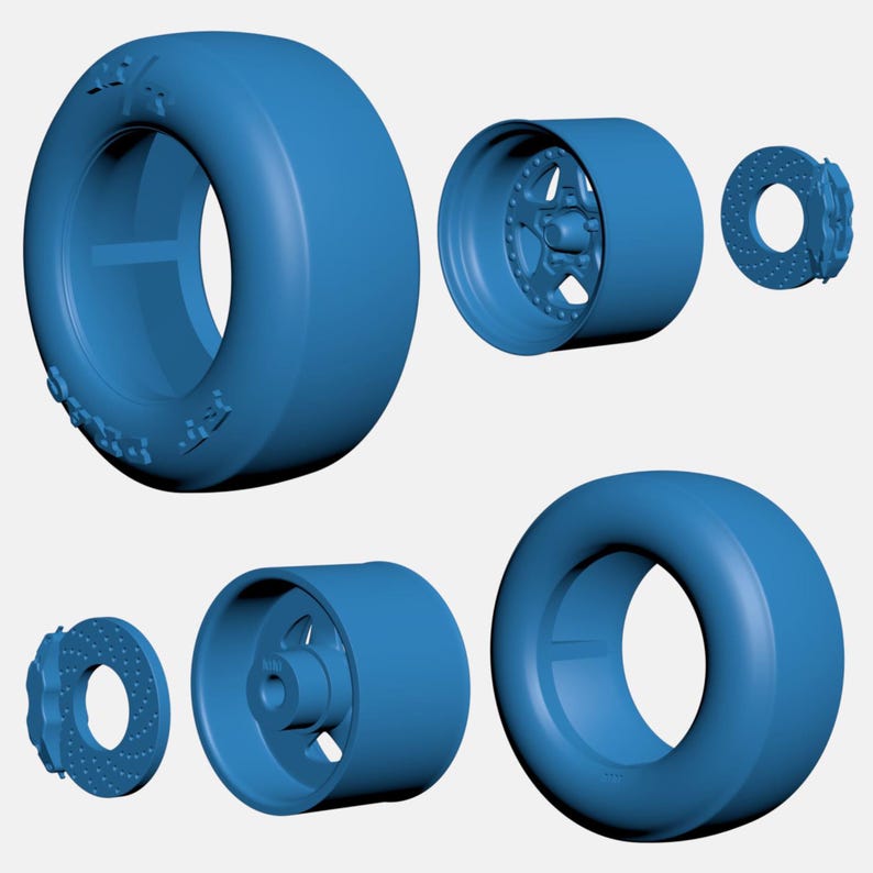 1/24 Resin Center Line Telstar 2.0 Wheels, M/T Tires & Brakes: Drag ...