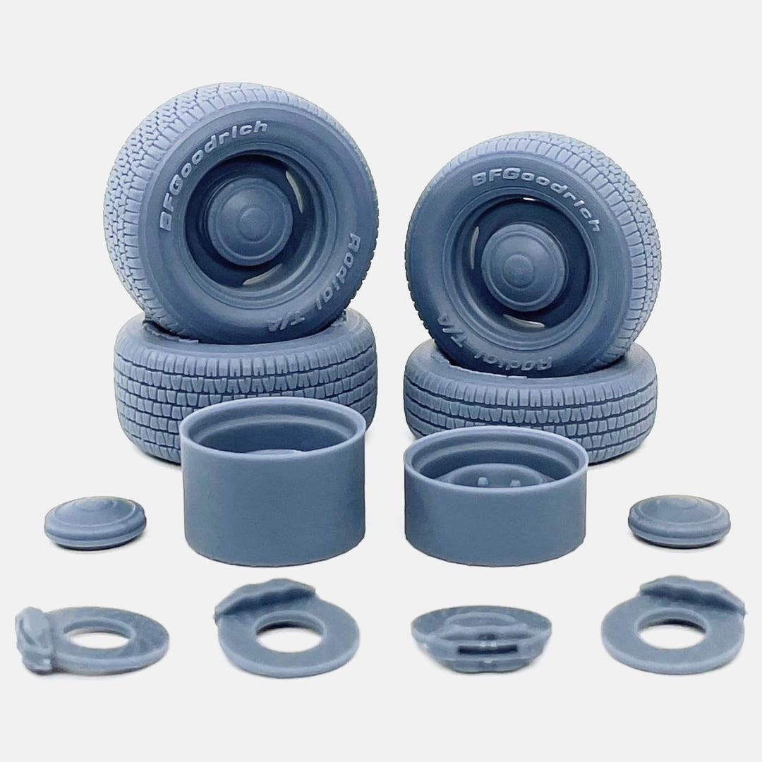 1/24 Resin 15 Inch Mopar Steelie Wheels, Bfgoodrich Radial T/A Tires ...