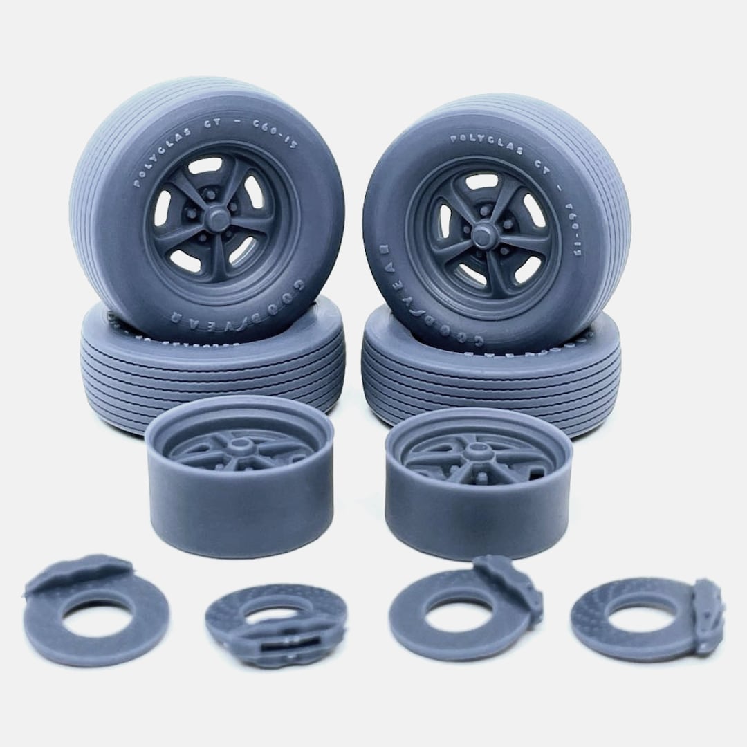 1/24 Resin Magnum 500 Wheels, Goodyear Polyglas GT Tires & Brakes ...