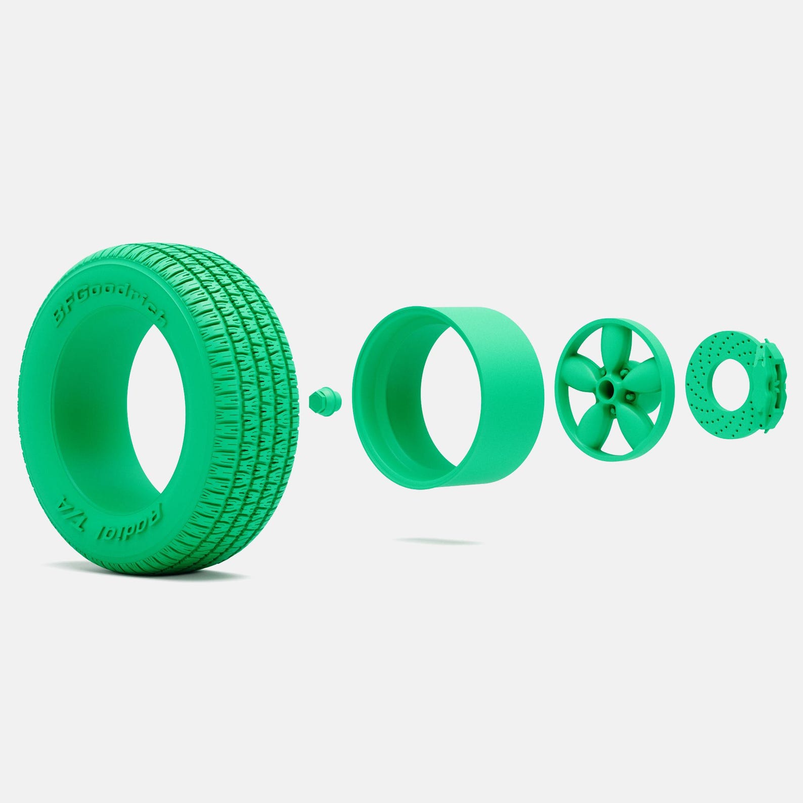 STL Files, Daisy Wheels & Bfgoodrich Radial Tires, 15 Inch: (digital ...