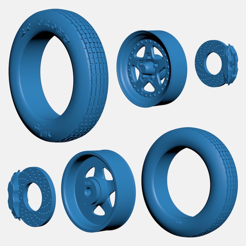1/24 Resin Center Line Telstar 2.0 Wheels, M/T Tires & Brakes: Drag ...