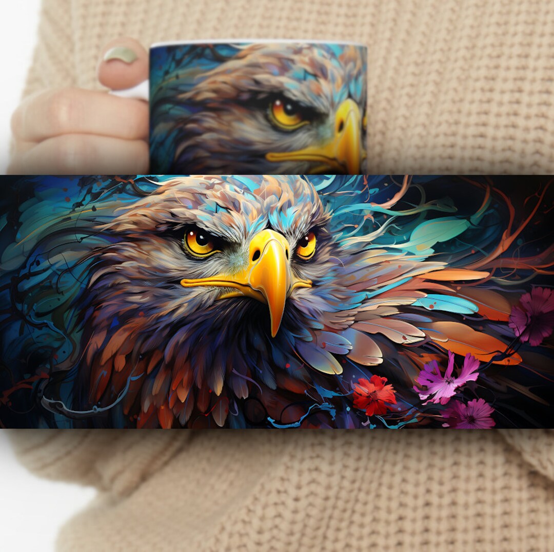 Eagle Cup Colorful Eagle Coffee Mug Bald Eagle Design Coffee Cup Eagle ...