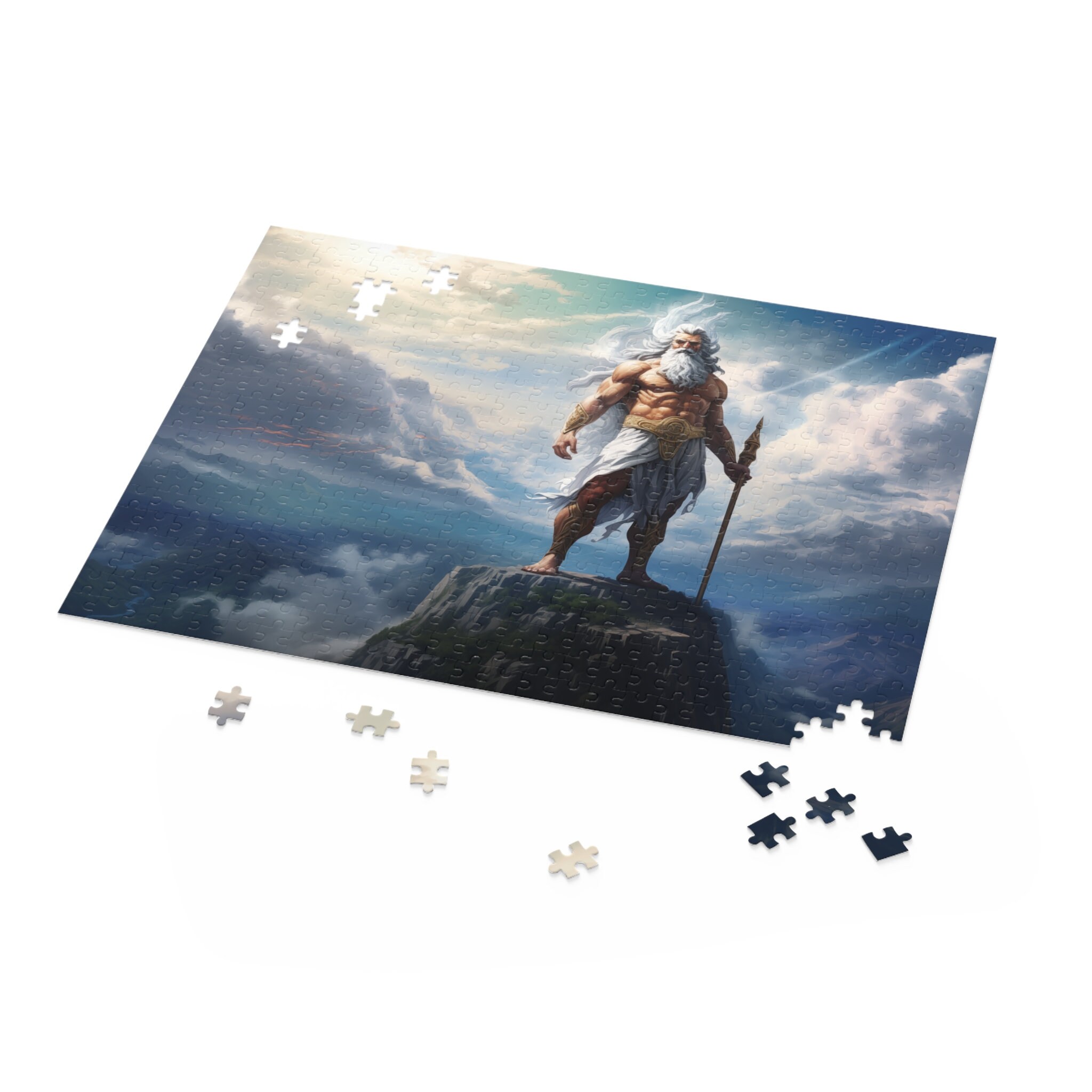 The Greek God of Lightning Zeus on Top of a Mountain on the Border of ...
