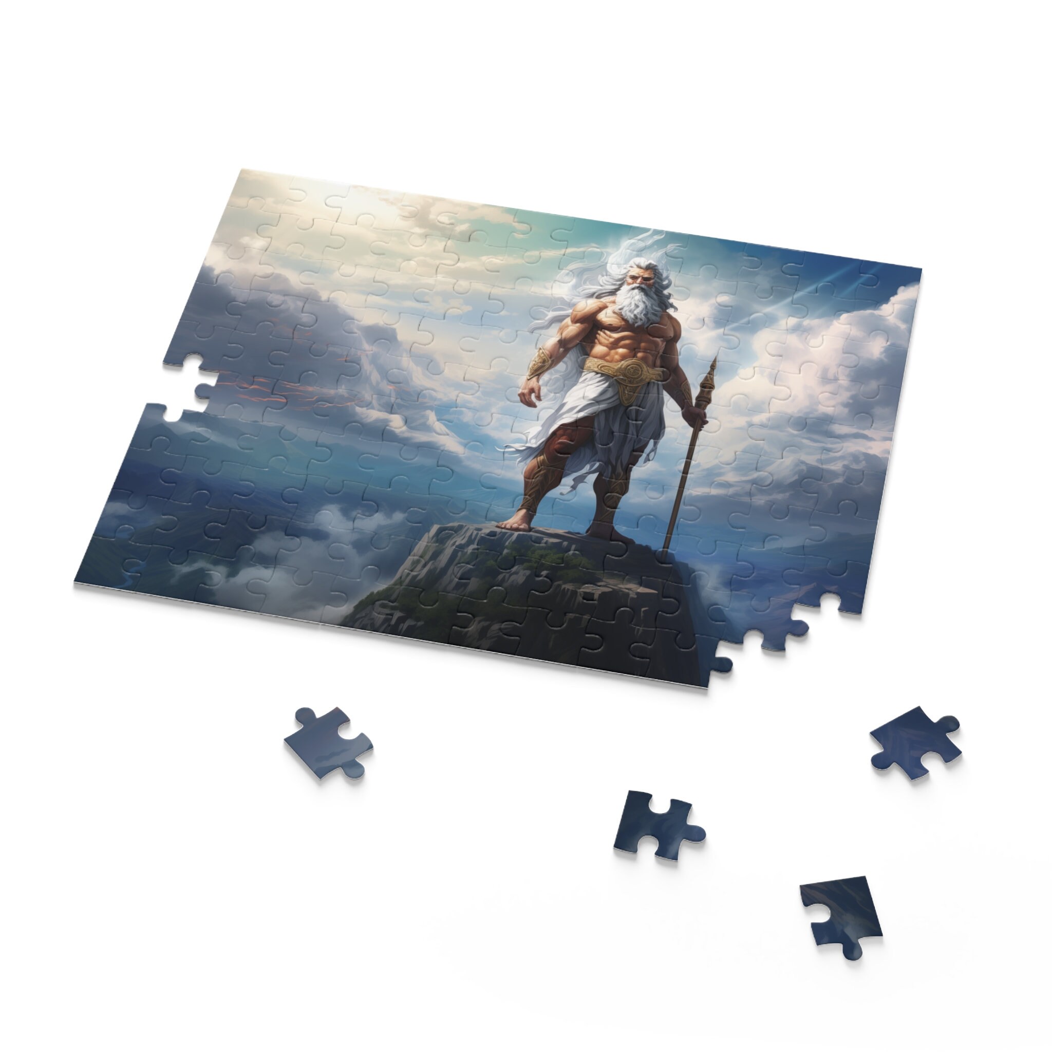 The Greek God of Lightning Zeus on Top of a Mountain on the Border of ...