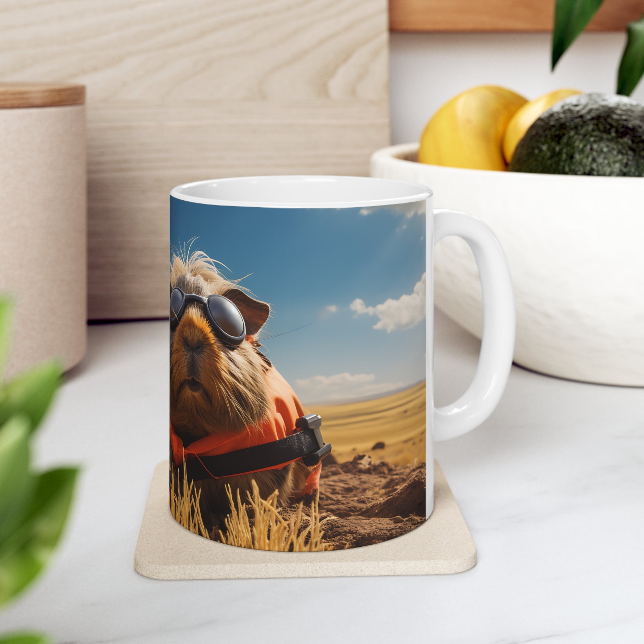 Cool Guinea Pig Coffee Mug Guinea Pig in the Plains With Shades Nice ...